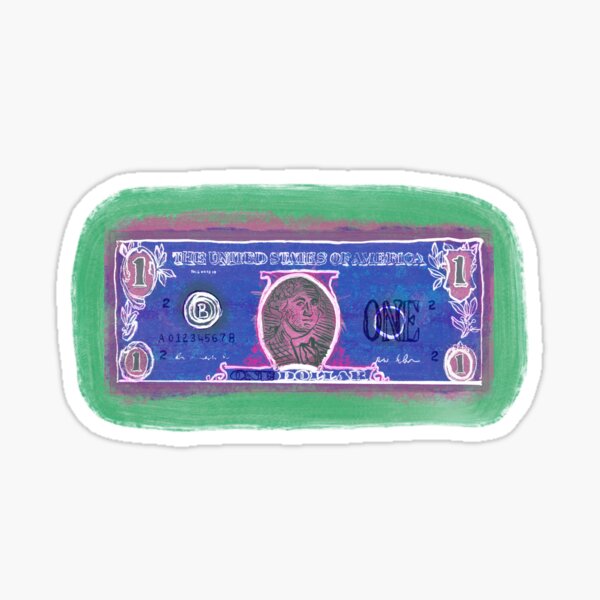 "Emerald Pop Blue Jean Dollar" Sticker for Sale by LivingDaylight1 ...