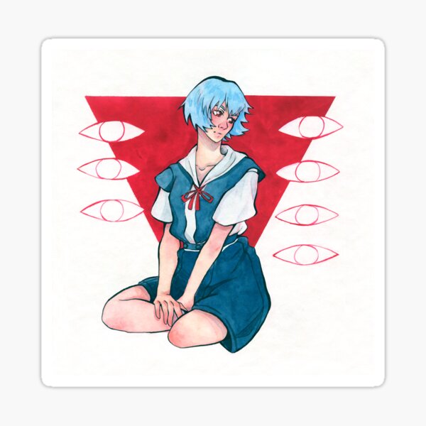 "Inspiration For The Band Rei Ayanamiretro Wave" Sticker for Sale by ...