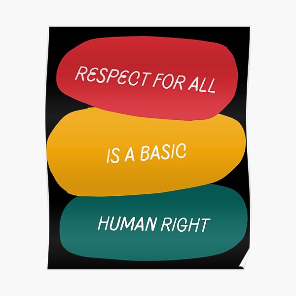Póster «El respeto por todos es un derecho humano básico, rojo ...