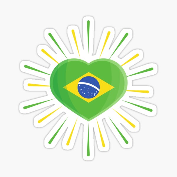 "Brazilian Flag Brazil Love Pride " Sticker for Sale by sweary12 ...
