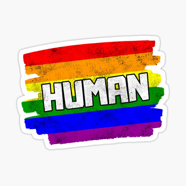 "Human, Pride Month" Sticker for Sale by FNStuff | Redbubble