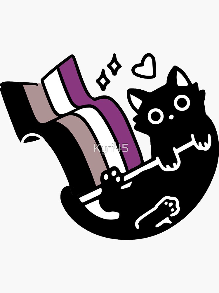 Asexual Cat Sticker For Sale By Kyri45 Redbubble