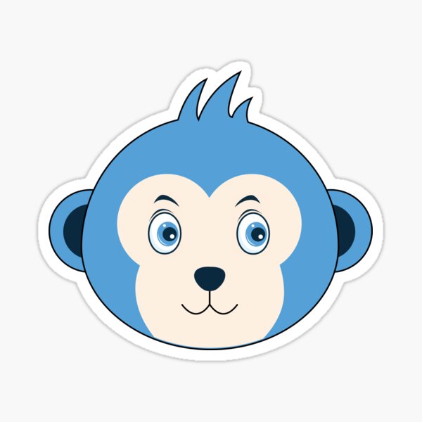 "Cute Monkey Face" Sticker for Sale by AbdulBasitAli | Redbubble