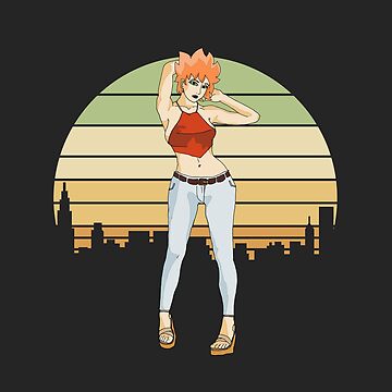 "Red Top Ginger Anime Waifu Girl" Poster by jorgechubuter | Redbubble