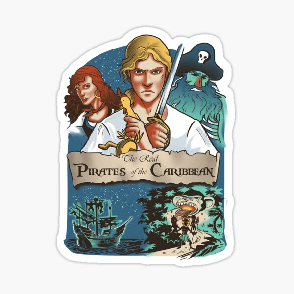 "Cartoon Gifts Caribbean Gifts Pirates Mens Womens" Sticker for Sale by ...