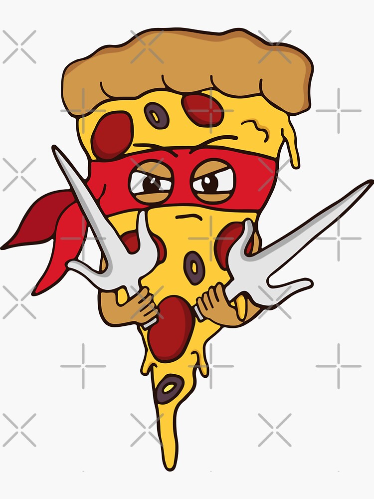 "Red Ninja Pizza" Sticker by krimons | Redbubble