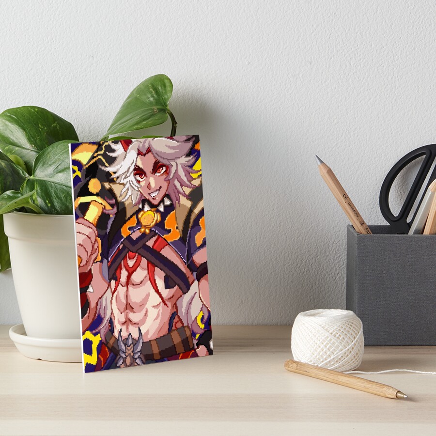 "Genshin Itto pixel art" Art Board Print by Toyger-Lilly | Redbubble