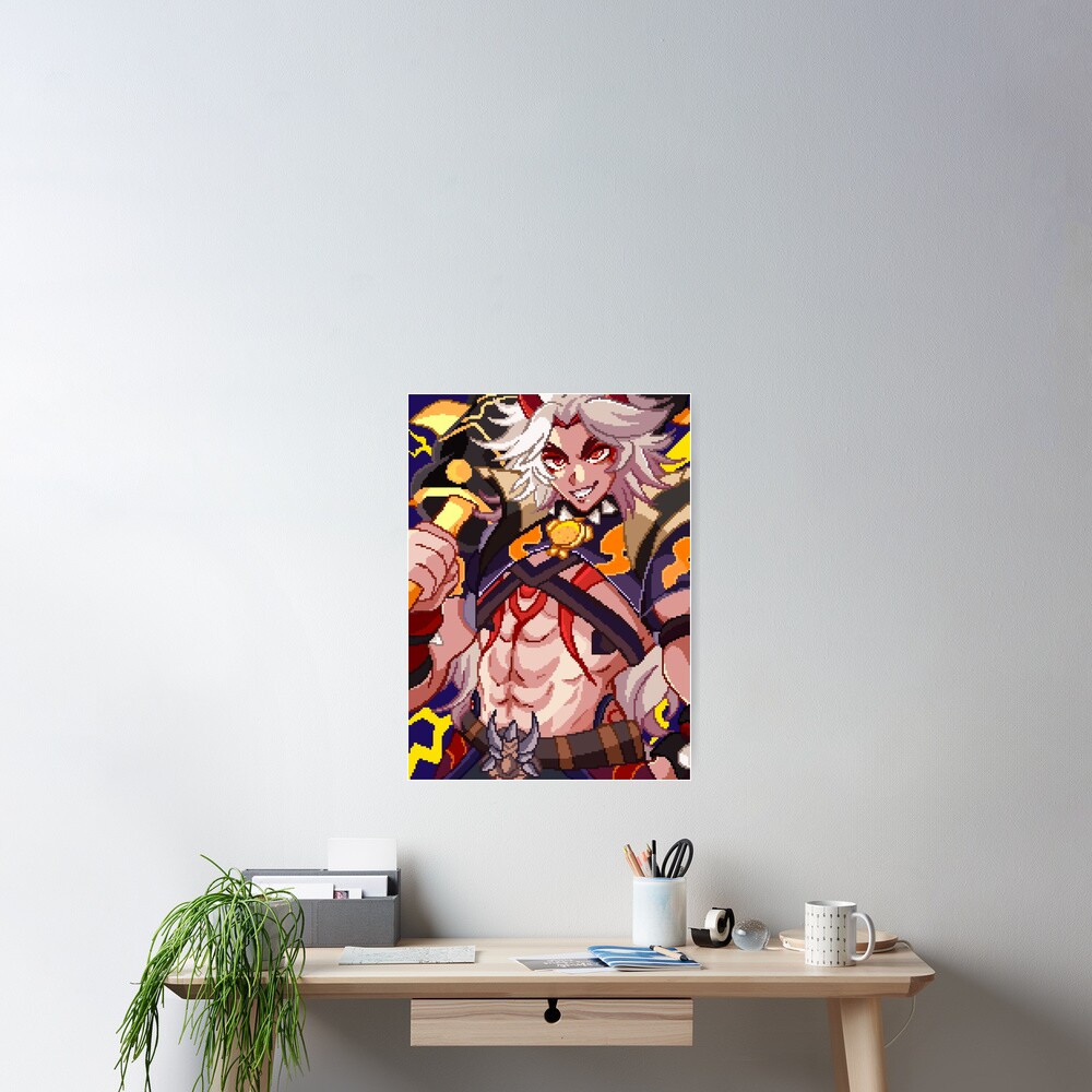 "Genshin Itto pixel art" Poster for Sale by Toyger-Lilly | Redbubble