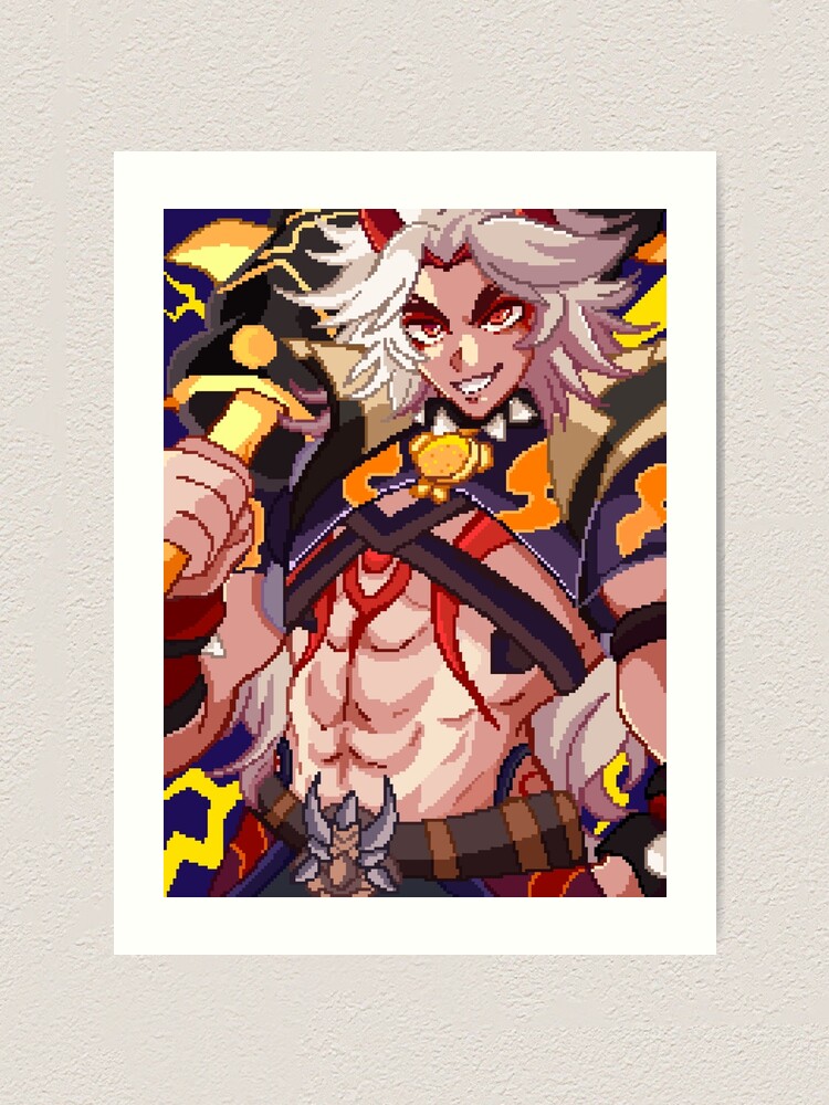 "Genshin Itto pixel art" Art Print for Sale by Toyger-Lilly | Redbubble