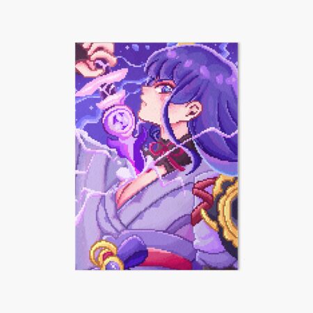 "Raiden Shogun Genshin pixel art" Art Board Print by Toyger-Lilly ...