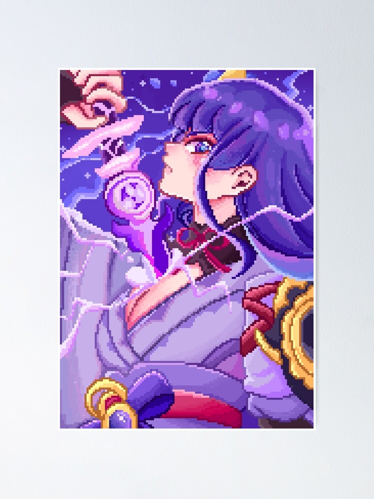 "Raiden Shogun Genshin pixel art" Poster for Sale by Toyger-Lilly ...