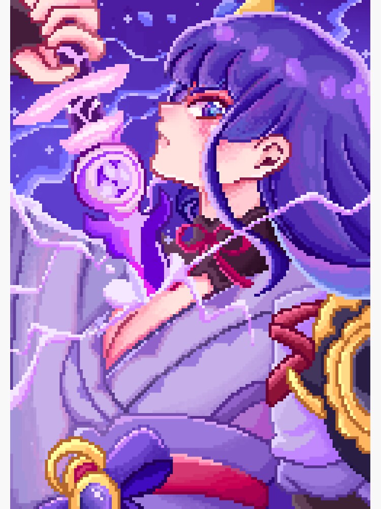 "Raiden Shogun Genshin pixel art" Sticker for Sale by Toyger-Lilly ...