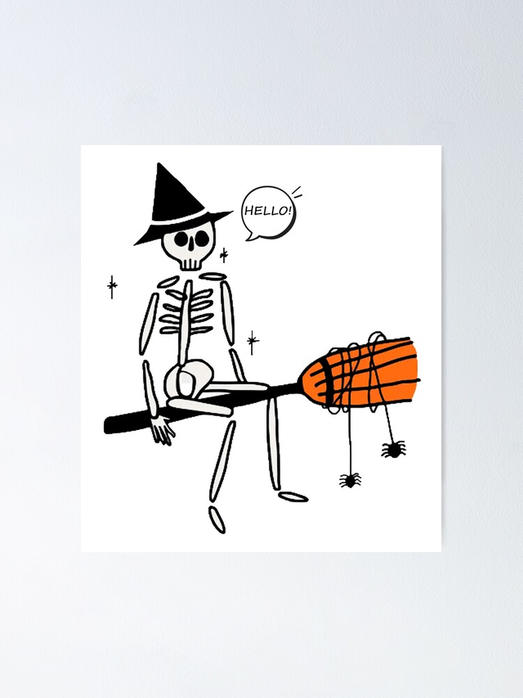 "Flying Skeleton" Poster for Sale by UnrealPlaceShop | Redbubble