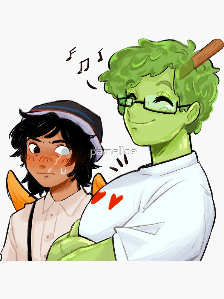 "Quackity and Slimecicle" Sticker for Sale by pamelloe | Redbubble