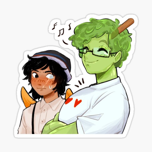 "Quackity and Slimecicle" Sticker for Sale by pamelloe | Redbubble