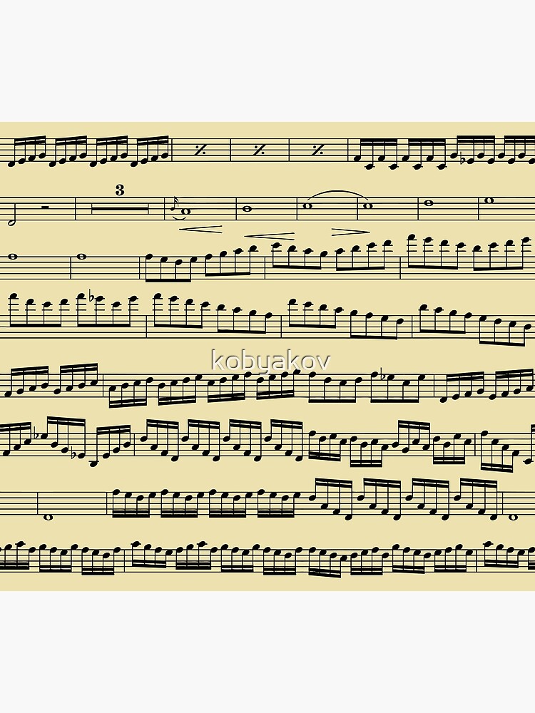 "music notes - sheet music black on beige" Poster for Sale by kobyakov ...