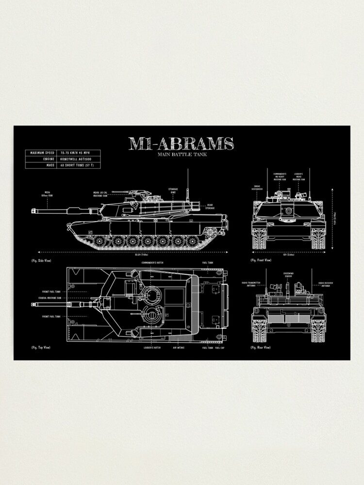 "M1 ABRAMS- Main Battle Tank (White Stencil - No Background ...