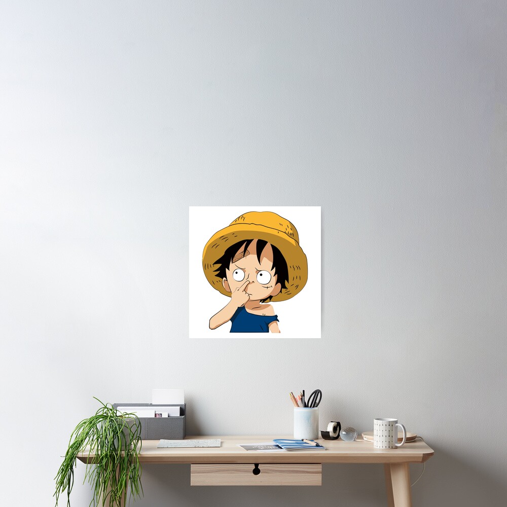 "One Piece Monkey D. Luffy Picking Nose Sticker" Poster for Sale by ...