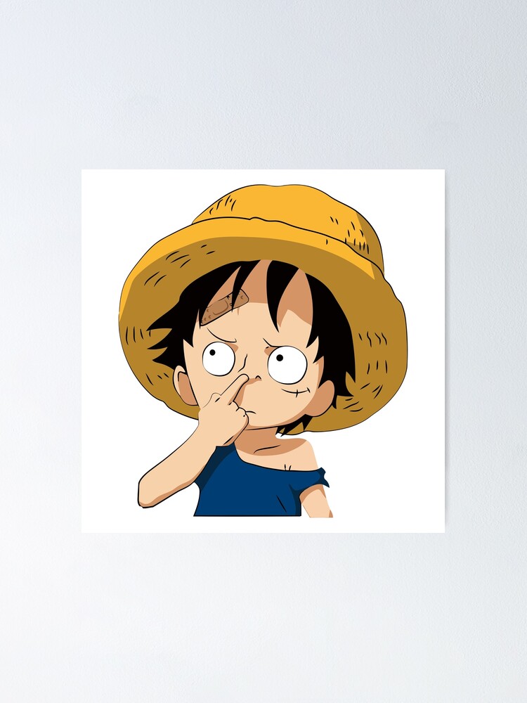 "One Piece Monkey D. Luffy Picking Nose Sticker" Poster for Sale by ...