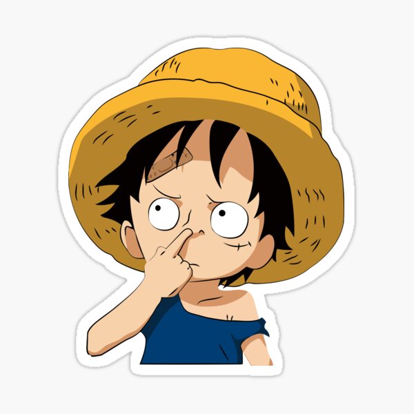 "One Piece Monkey D. Luffy Picking Nose Sticker" Sticker by ...