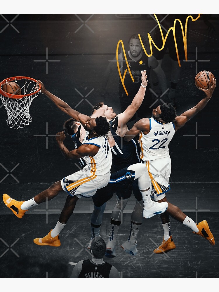 "Andrew Wiggins Posterized Dunk on Luka Doncic" Mounted Print for Sale ...