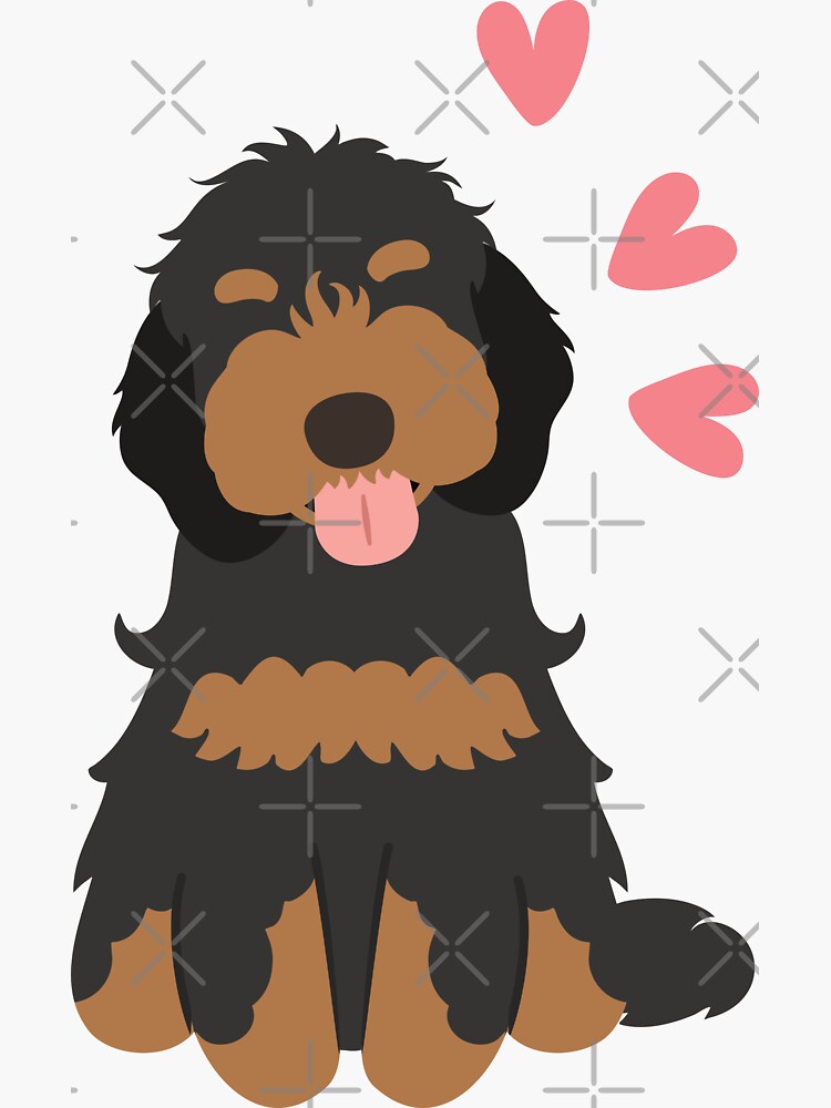 "Love Black Phantom Cockapoo Cavapoo Cavoodle" Sticker by Lulupainting ...