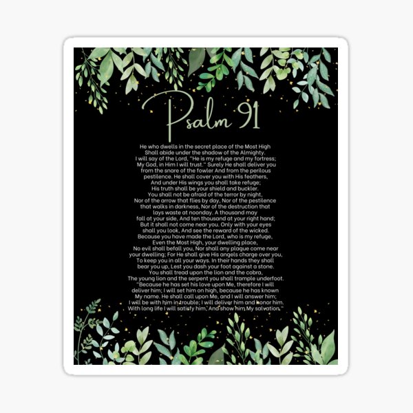 "Psalm 91" Sticker for Sale by ChristLike-Js | Redbubble