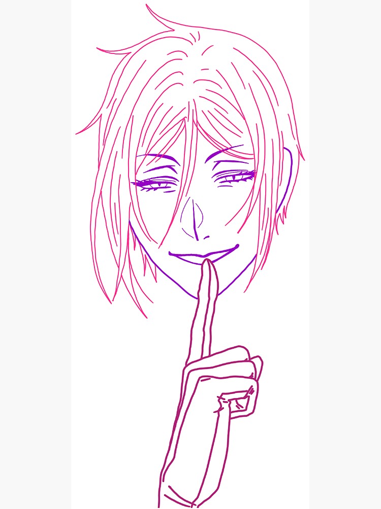 "Demon says shush in color" Sticker for Sale by AbstractJostar | Redbubble