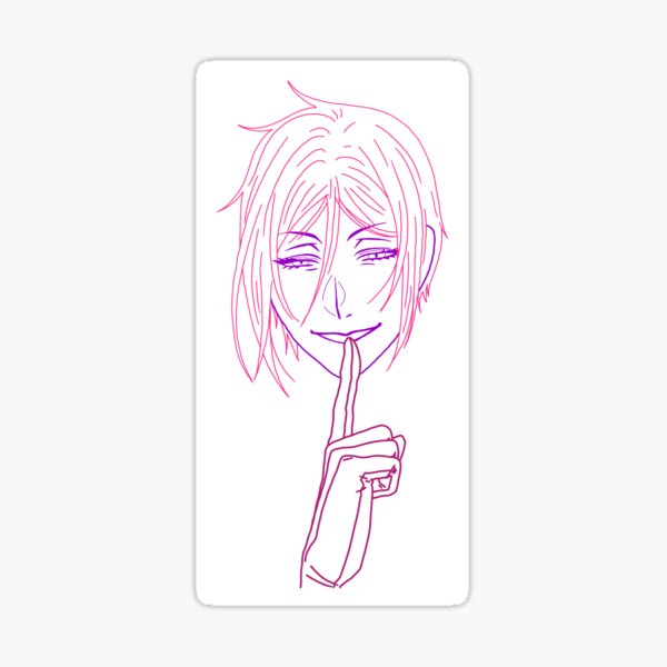 "Demon says shush in color" Sticker for Sale by AbstractJostar | Redbubble