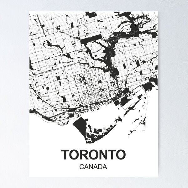 "Toronto Map Art Black white Canada" Poster for Sale by EpicMaps ...