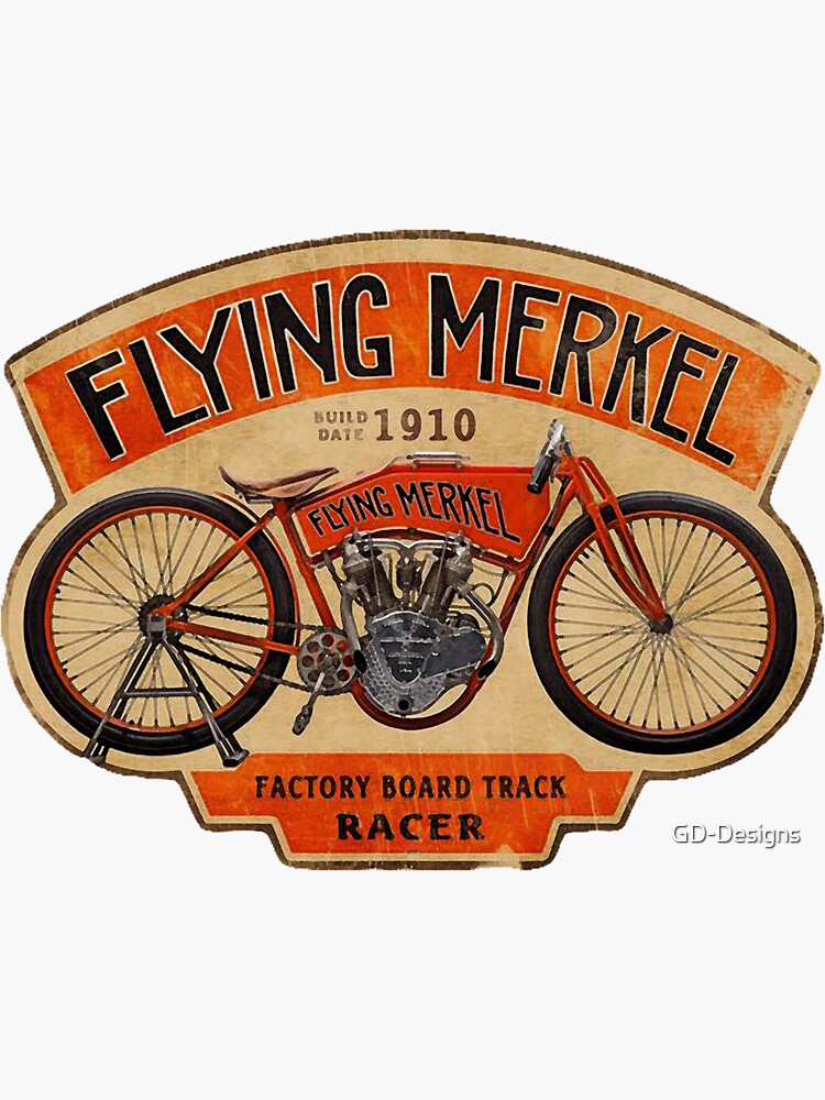 "Flying Merkel Vintage Logo" Sticker for Sale by GD-Designs | Redbubble