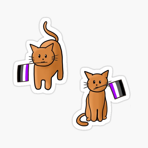 "Asexual Pride flag cat" Sticker for Sale by Doodles602 | Redbubble