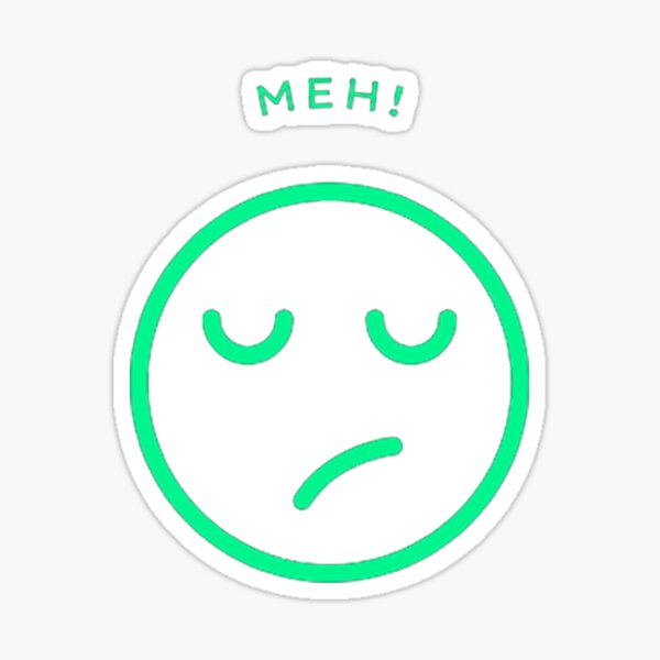 " Meh cut and funny emoji" Sticker for Sale by blackart0101 | Redbubble
