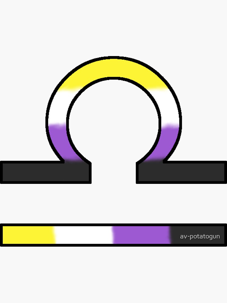 "Nonbinary Flag Libra" Sticker for Sale by av-potatogun | Redbubble