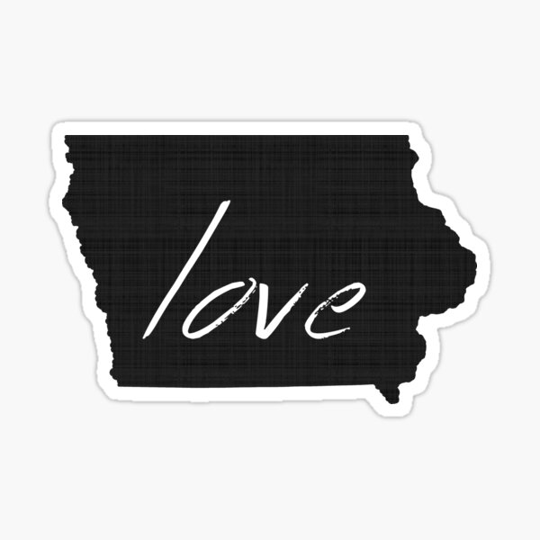"Love Iowa" Sticker for Sale by surgedesigns | Redbubble