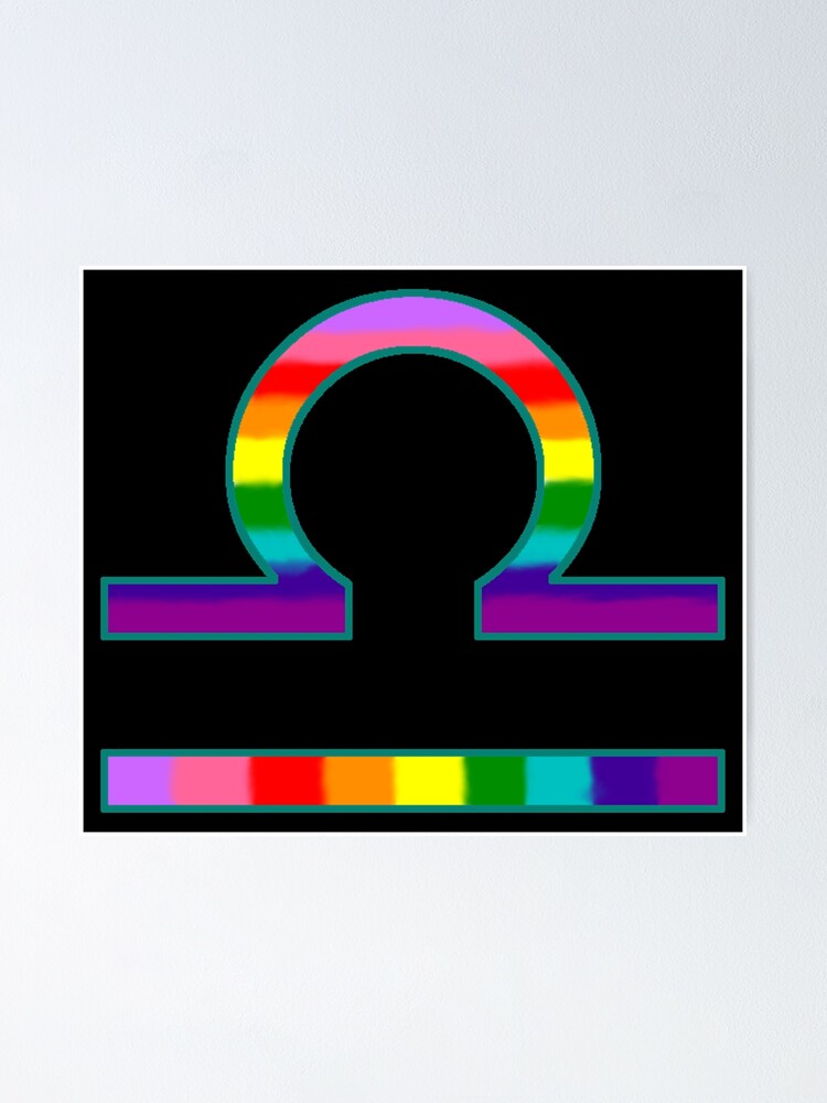 "Rainbow Flag Libra Teal Border" Poster for Sale by av-potatogun ...