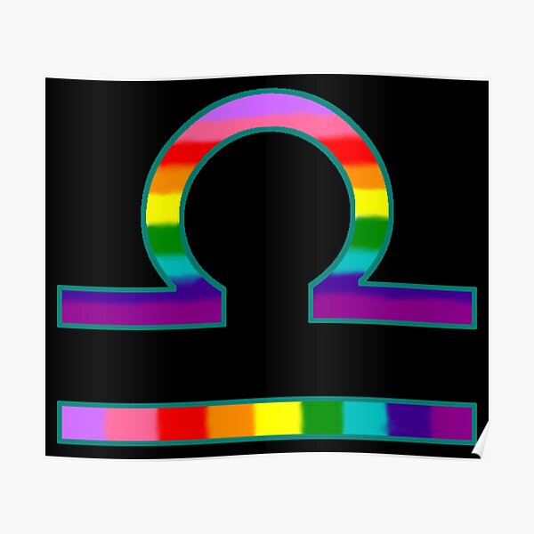 "Rainbow Flag Libra Teal Border" Poster for Sale by av-potatogun ...