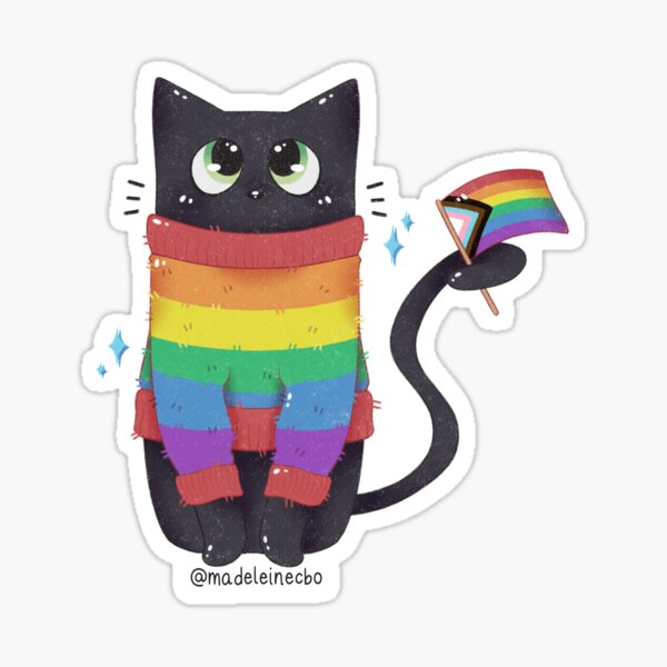 "Pride Cat" Sticker for Sale by madeleinecbo | Redbubble