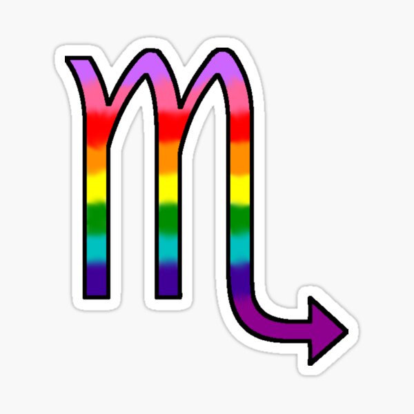 "Rainbow Flag Scorpio" Sticker for Sale by av-potatogun | Redbubble