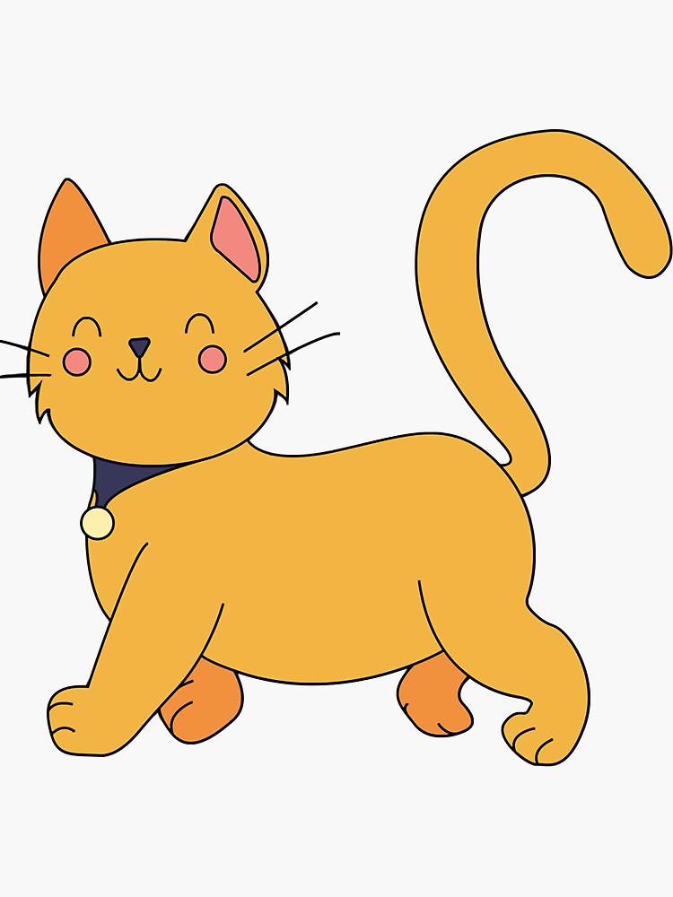 "Cute Ginger Cat " Sticker for Sale by LittlehandCroch | Redbubble