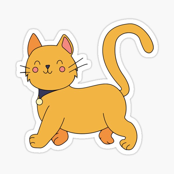 "Cute Ginger Cat " Sticker for Sale by LittlehandCroch | Redbubble