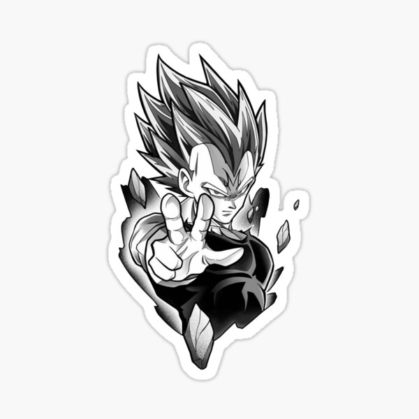 "Vegeta Super Sayan B&w" Sticker by DesingThis | Redbubble