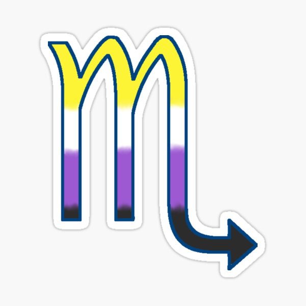 "Nonbinary Flag Scorpio Cobalt Border" Sticker for Sale by av-potatogun ...