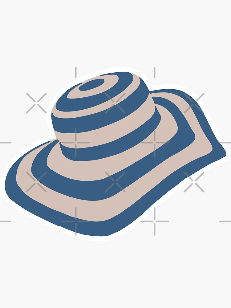 "Striped beach hat" Sticker for Sale by LagunovaMaya | Redbubble
