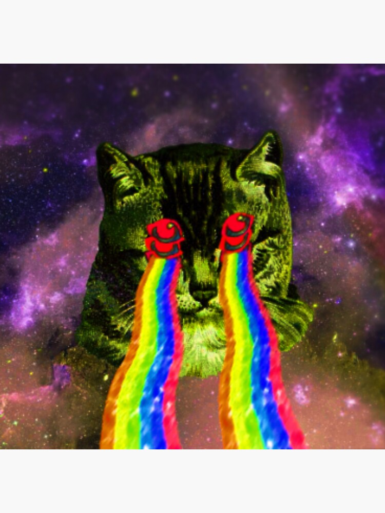 "Cat Psychedelic Techno Rave" Sticker for Sale by DodoPFK | Redbubble