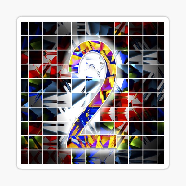 "Number 2 in kaleidoscope style" Sticker for Sale by leobrix | Redbubble