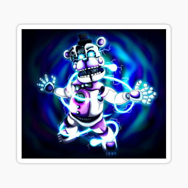 "Electrical Funtime Freddy (w/ Background)" Sticker by DragonessAnim ...