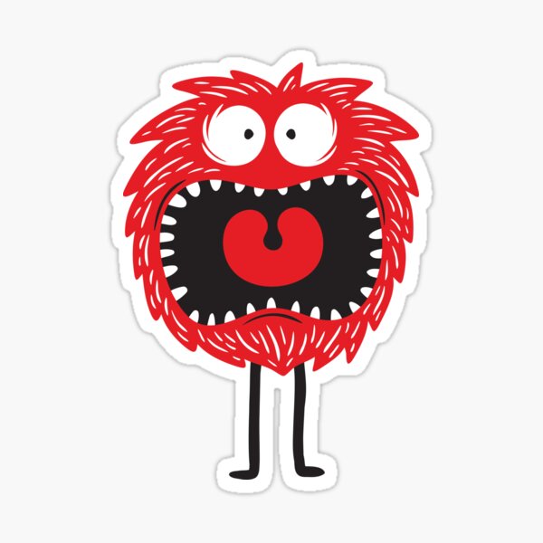 "Angry Red Monster" Sticker for Sale by mountprintful | Redbubble