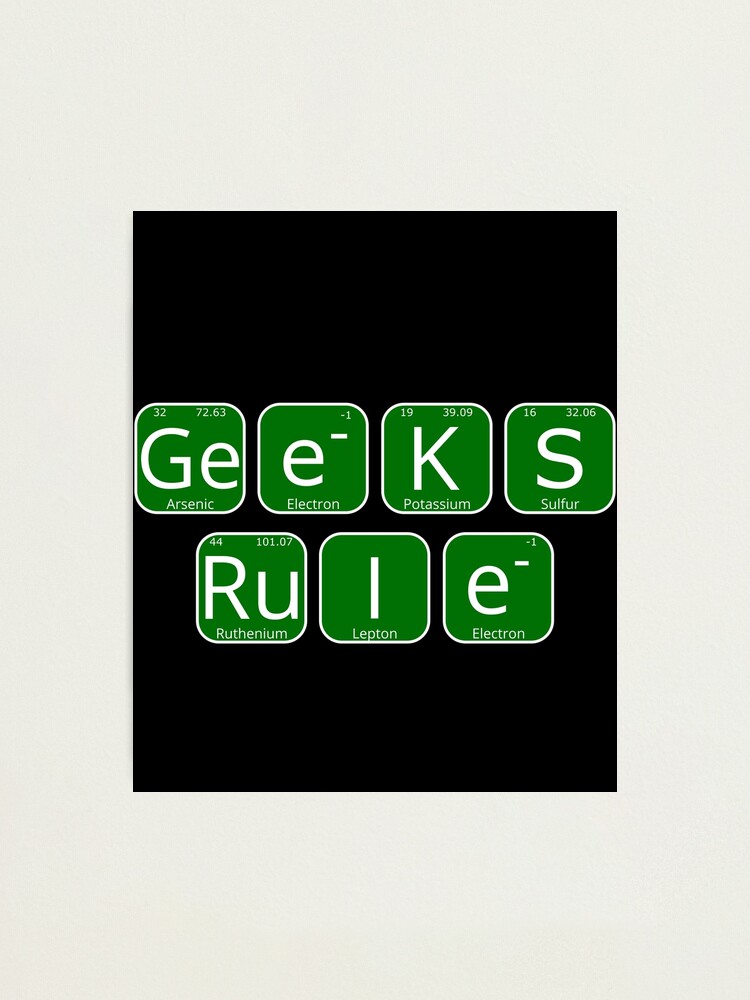 Impression photo « Slogan du tableau périodique des règles des geeks ...