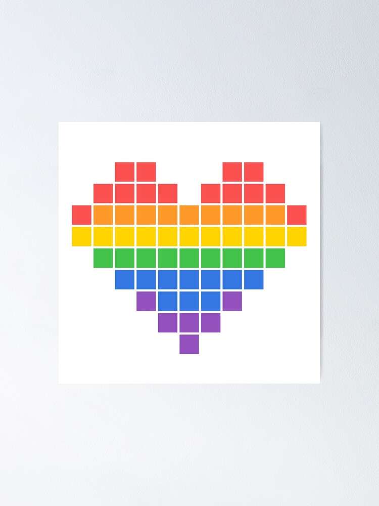 "LGBTQ+ Pride - Rainbow Pixel Heart - Arcade" Poster for Sale by ...